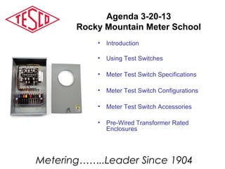 Test Switch Operation, Specifications & Accesories | PPT