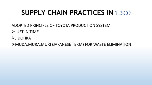 Tesco supply chain | PPTX | Retail Industry | Industries