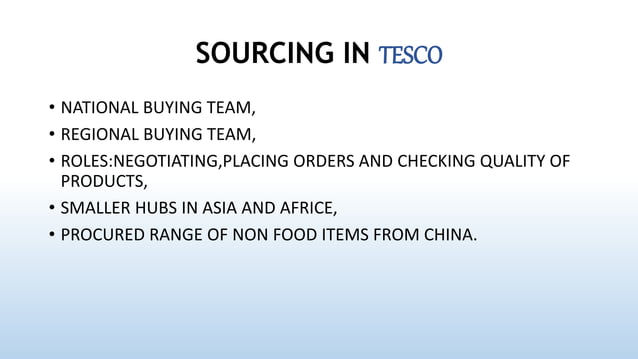 Tesco supply chain | PPTX | Retail Industry | Industries