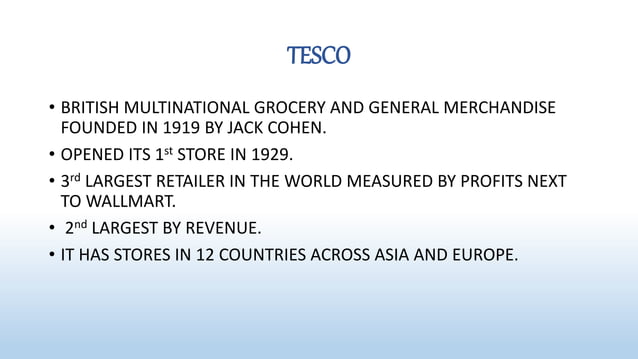 Tesco supply chain | PPTX | Retail Industry | Industries