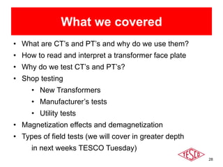 TESCO Tuesday: CT Testing: Theory and Practice | PPT