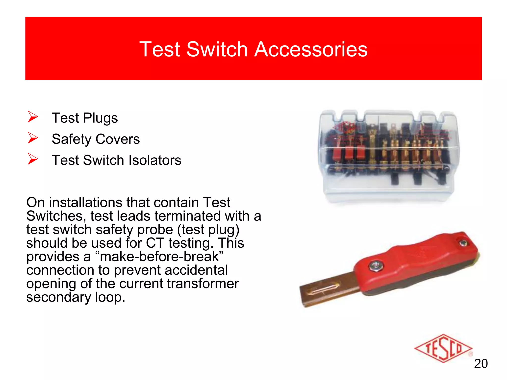 TESCO Tuesday: Test Switch Operation & Accessories | PPT