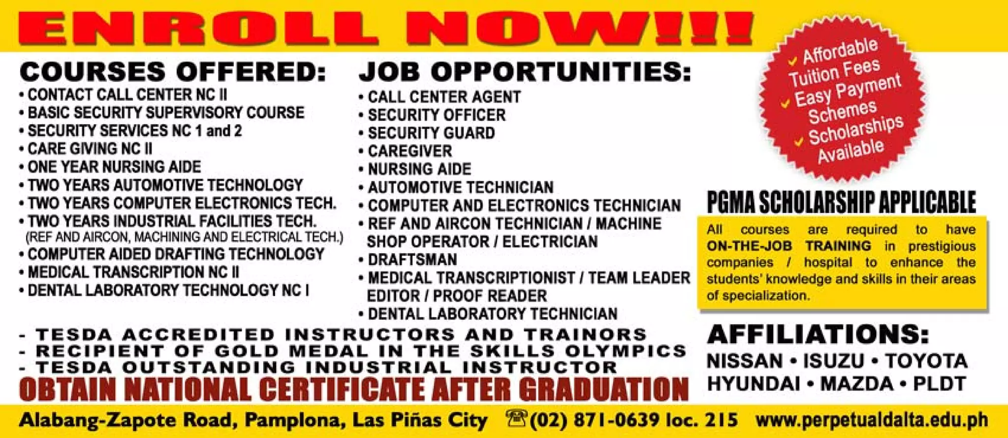 Perpetual Help TESDA BROCHURE | PDF