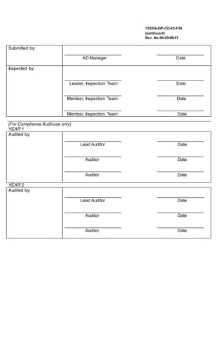 Tesda op-co-03 accreditation- a_cs forms | PDF