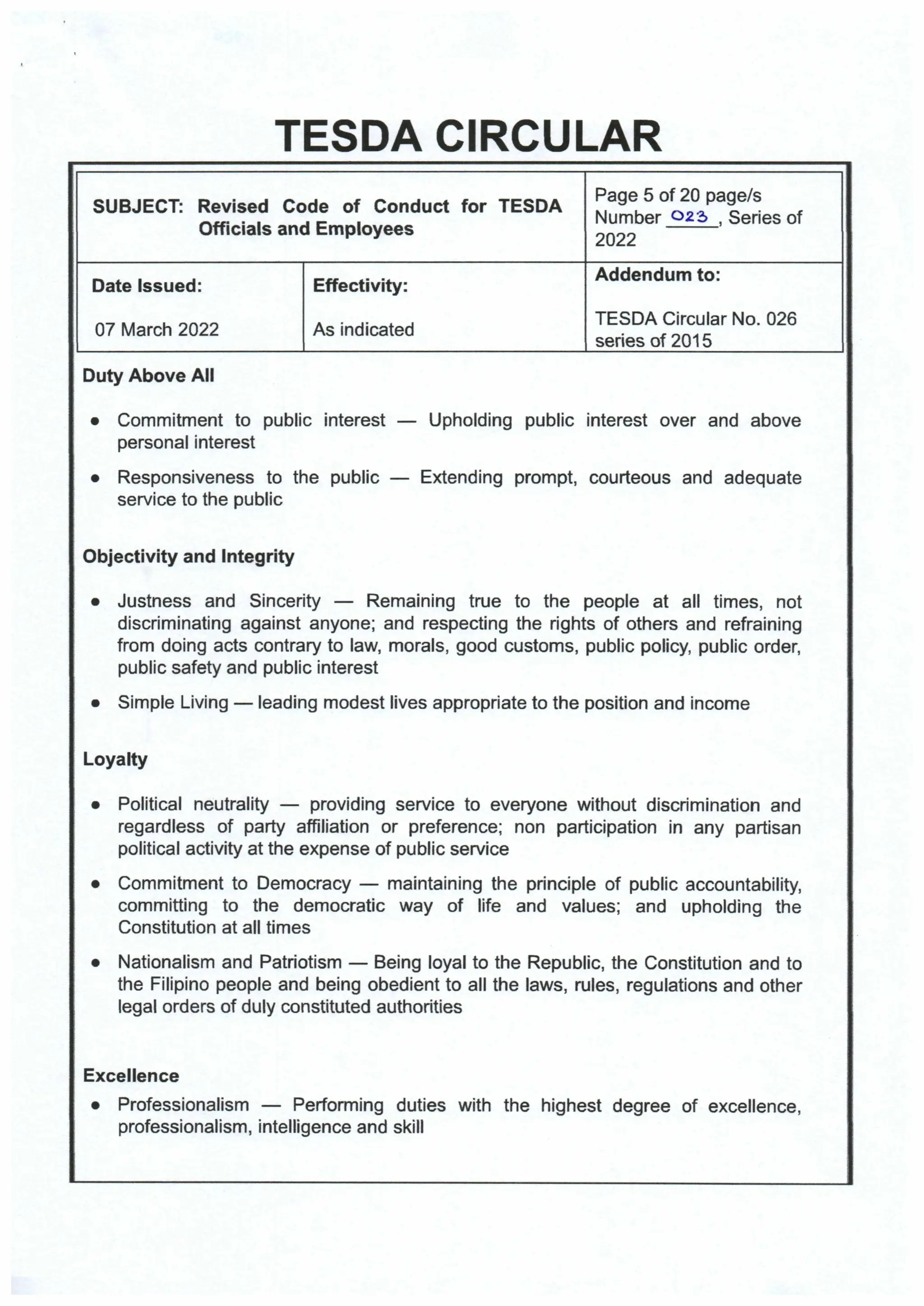 TESDA Circular No. 023-2022.pdf tesda123 | PDF