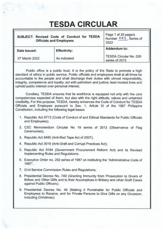 TESDA Circular No. 023-2022.pdf tesda123 | PDF