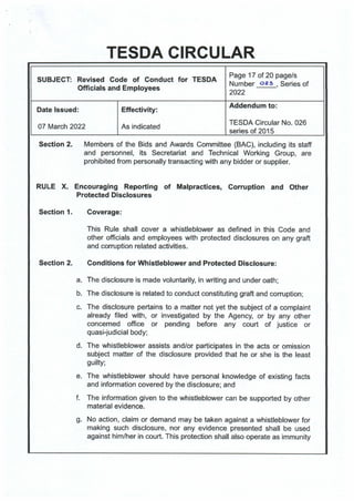 TESDA Circular No. 023-2022.pdf tesda123 | PDF