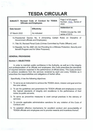 TESDA Circular No. 023-2022.pdf tesda123 | PDF