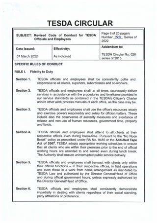 TESDA Circular No. 023-2022.pdf tesda123 | PDF