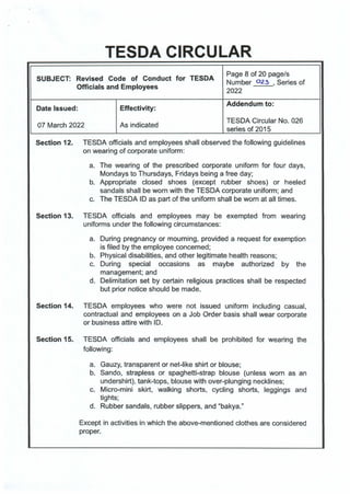 TESDA Circular No. 023-2022.pdf tesda123 | PDF