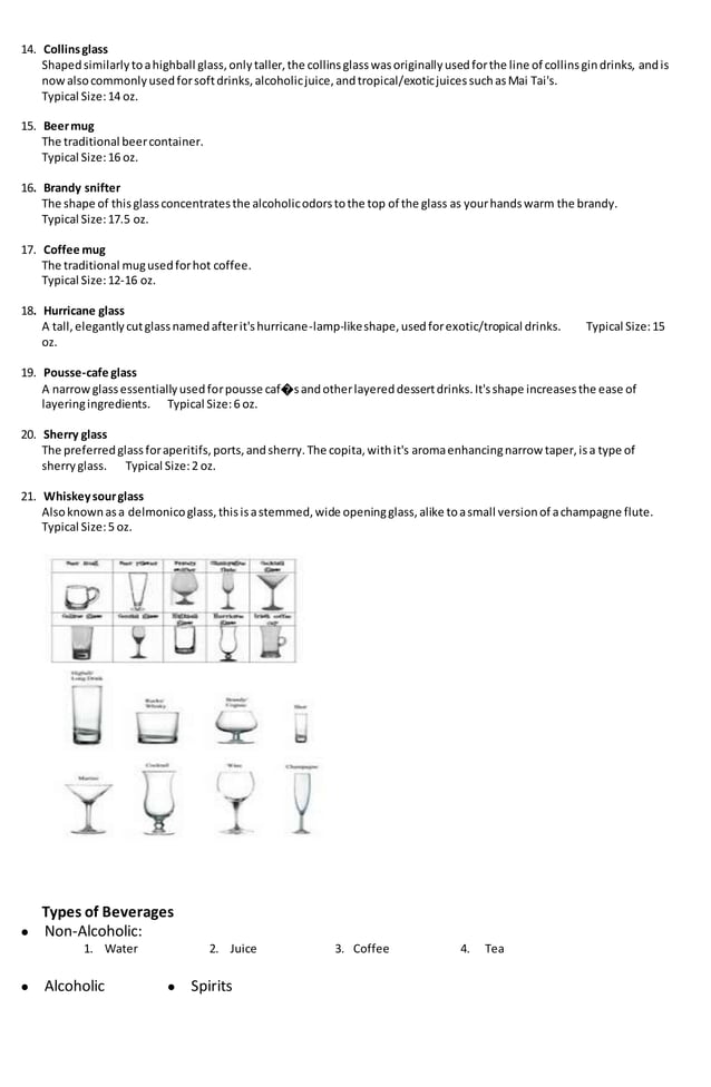 Food and Beverage Services NC II Reviewer | DOCX | Alcoholic Beverages | Food & Drink