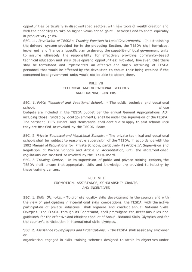Tesda law | PDF