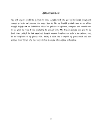 Tesfaye beyene project | PDF