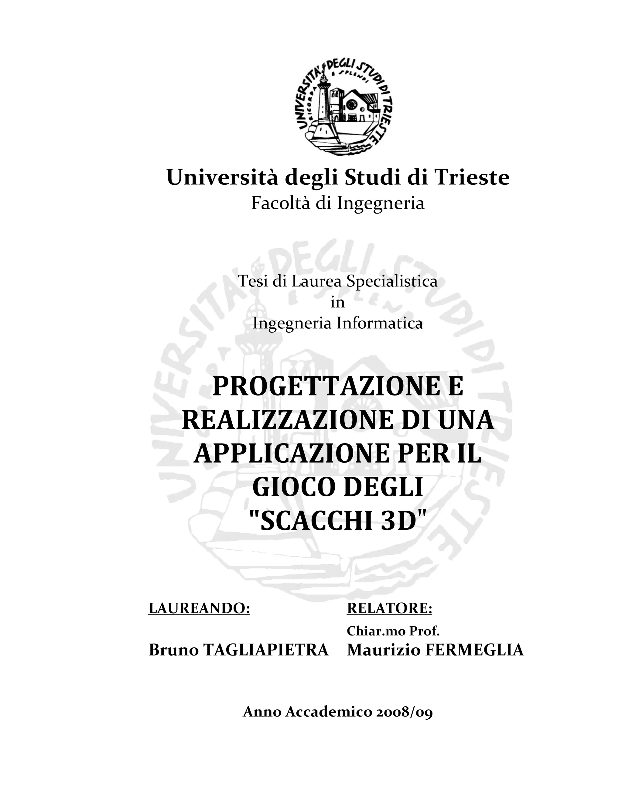 Tesi Specialistica - Bruno Tagliapietra | PDF