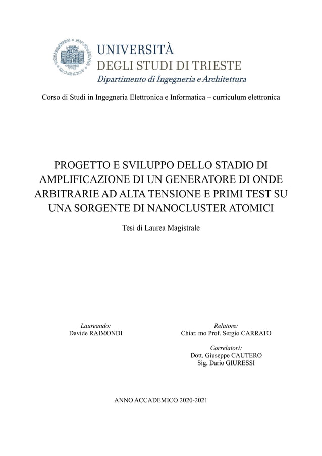 Tesi + frontespizio raimondi | PDF