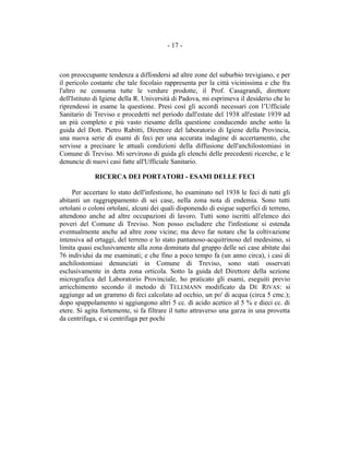 L'anchilostomiasi in Comune di Treviso (1939) | PDF