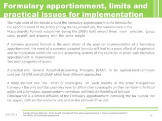 Transfer Pricing Dilemma Arm's Length VS Formulary apportionment. Is ...