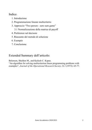 Extended Summary of “An Algorithm for Solving Multicriteron Linear Programming Problems with ...