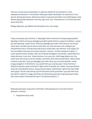 Tes Interview PPA BCA | DOCX