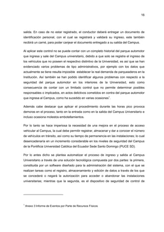 Tesis de grado control automatizado de ingreso salida - cadav | PDF
