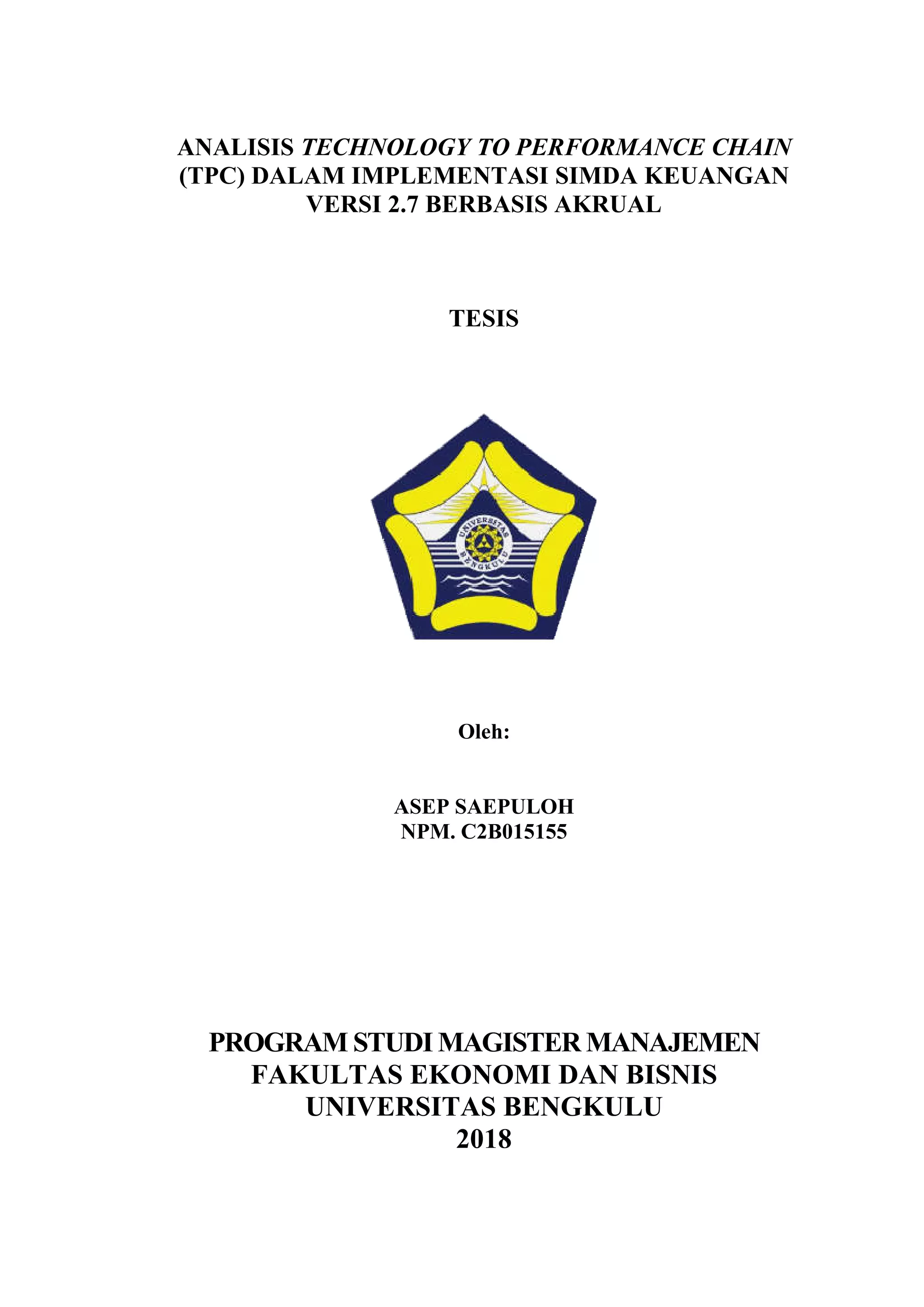 Cover Tesis asep saepuloh npm.c2 b015155 cover | PDF