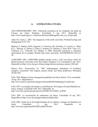 Situación actual del mangle en Honduras. | PDF