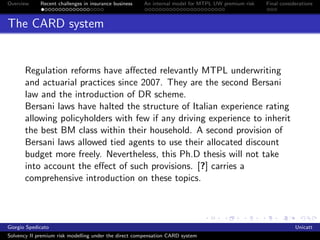 Pricing and modelling under the Italian Direct Compensation Card Scheme ...