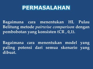Pemodelan Penentuan Hutan Lindung (HL) dengan Metode Pembobotan ...