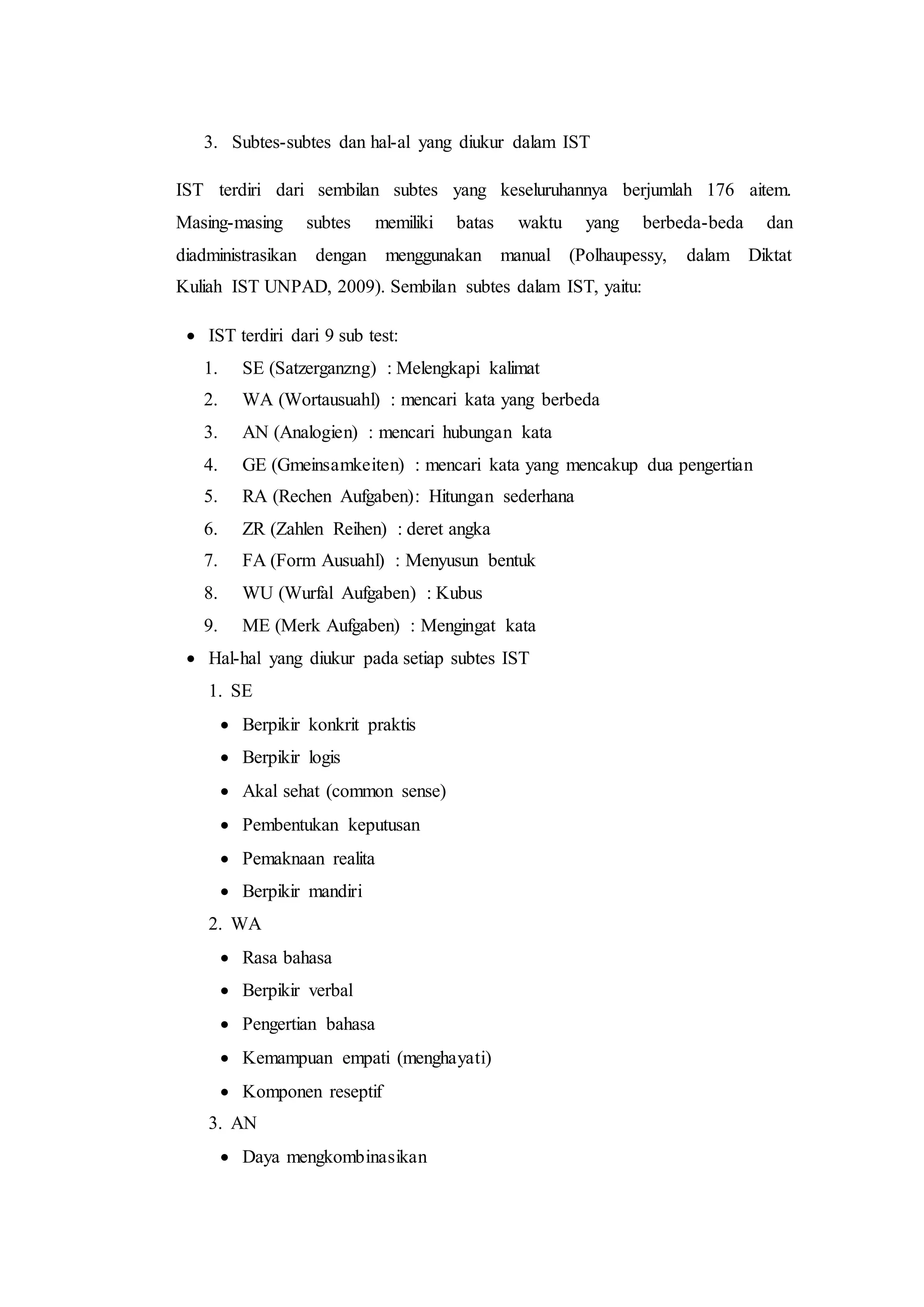 Tes ist | DOCX