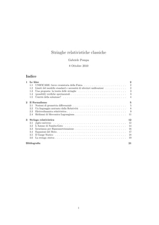 Stringhe Relativistiche Classiche | PDF