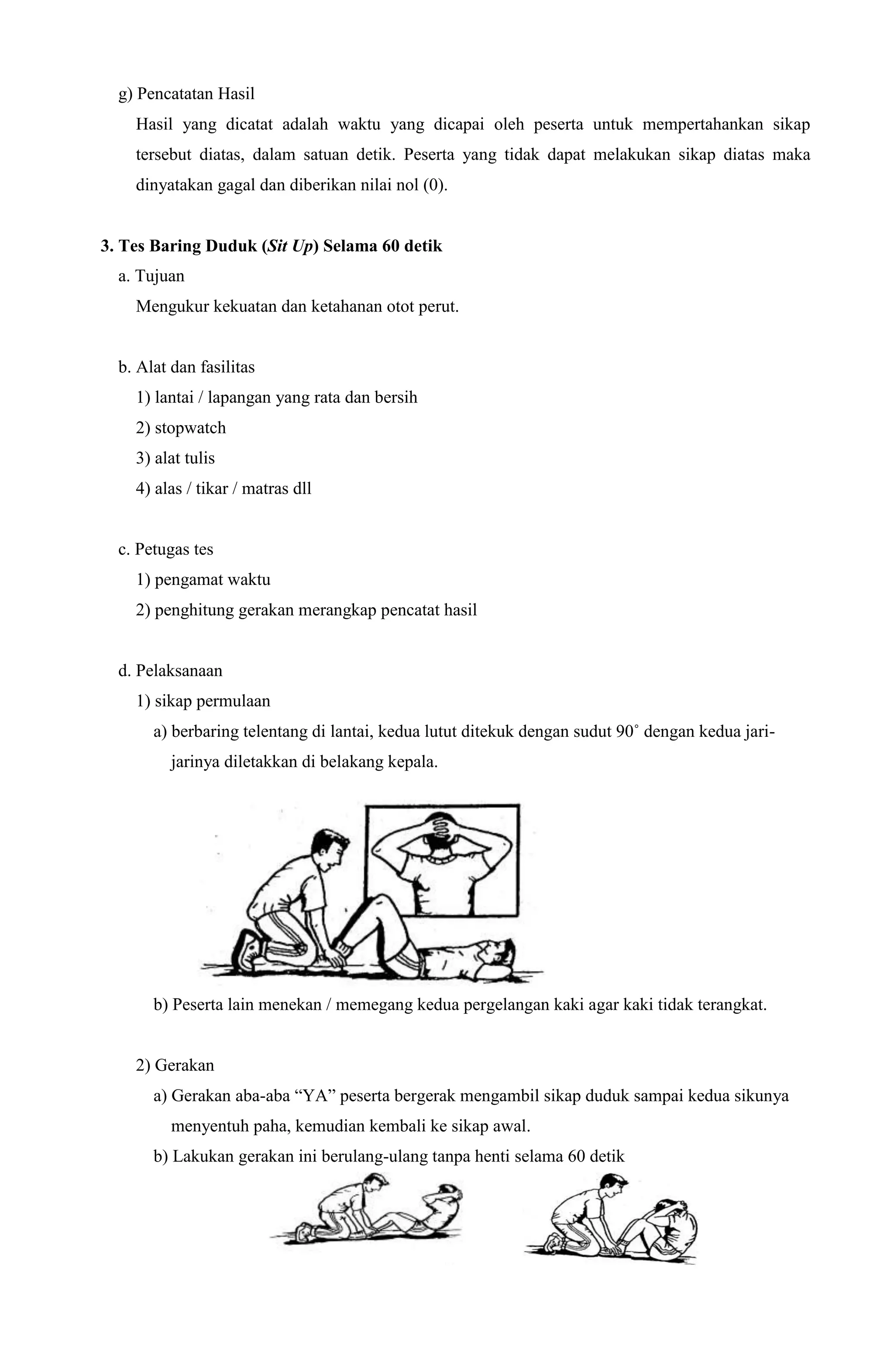 Tes kesegaran jasmani indonesia | DOCX