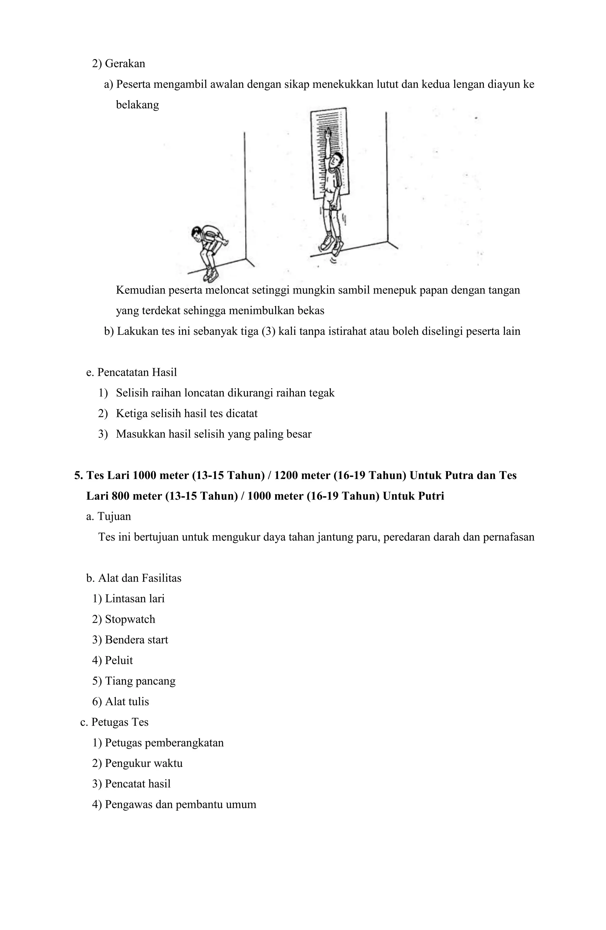 Tes kesegaran jasmani indonesia | DOCX
