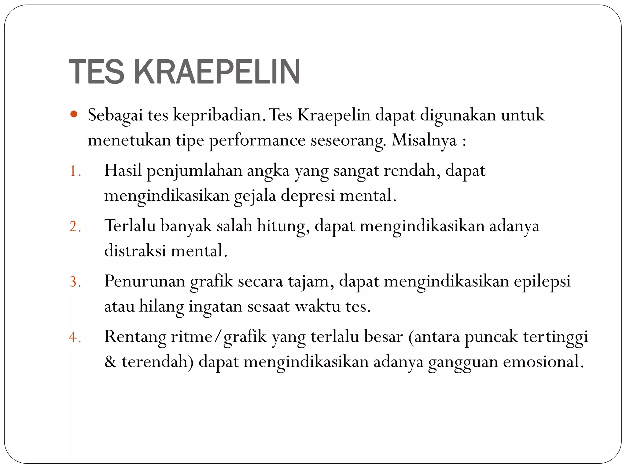 Tes kraepelin | PDF
