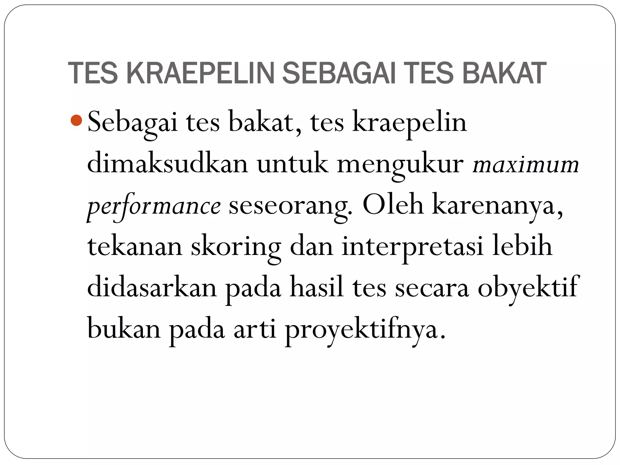 Tes kraepelin | PDF
