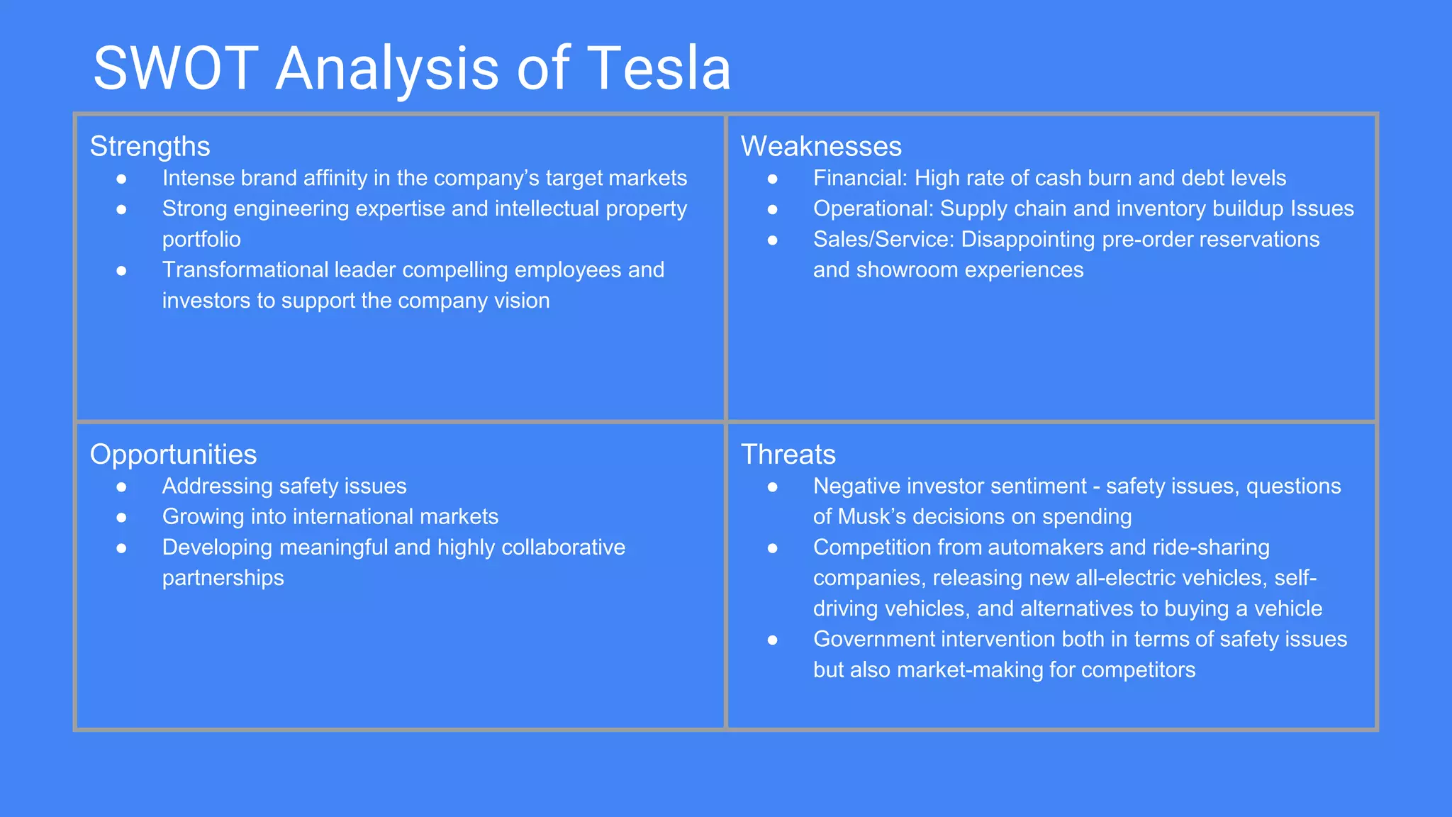 Tesla - strategic analysis of a company in transformation | PPTX