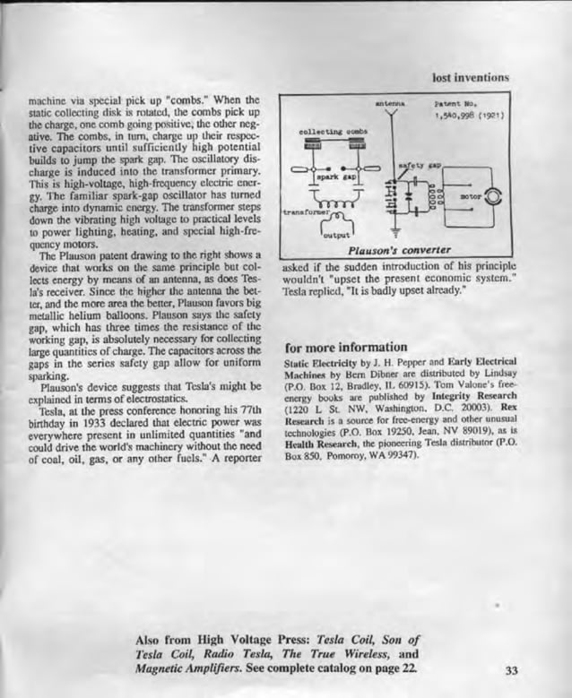 Tesla the lost inventions - by george trinkaus | PDF