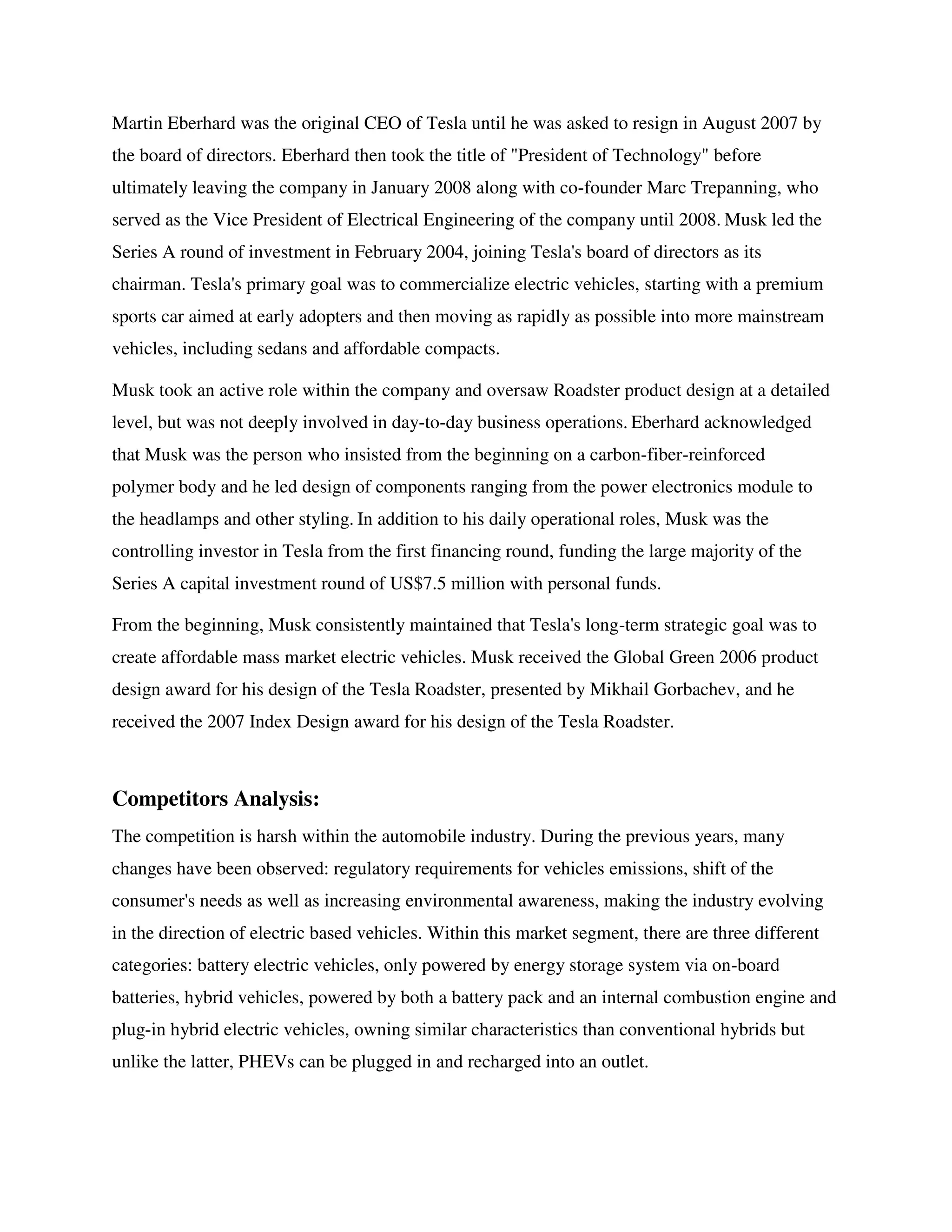 Business Strategy of Tesla | PDF