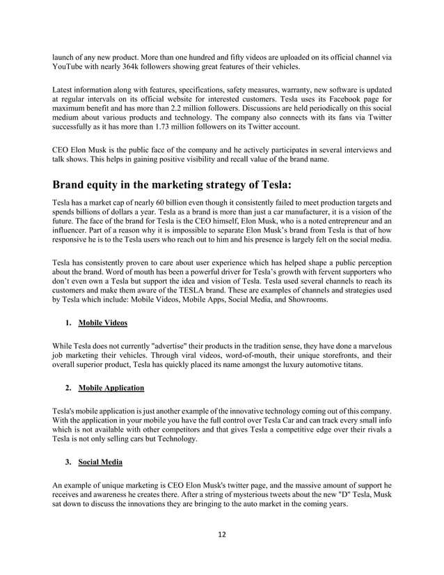 Tesla Marketing Strategy case study | PDF | Automotive Industry ...