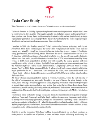 Tesla Marketing Strategy case study | PDF