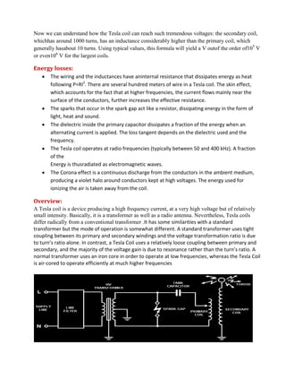 Tesla coil thesis | DOCX