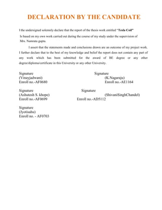 Tesla coil thesis | DOCX