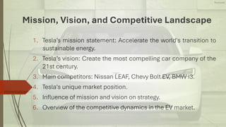 Tesla Final project Mission, Vision, and Competitive Landscape | PDF