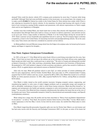 Tesla background story for electric car case study | PDF