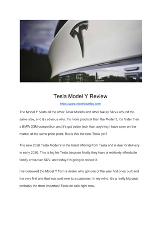 Tesla Model Y Review | PDF