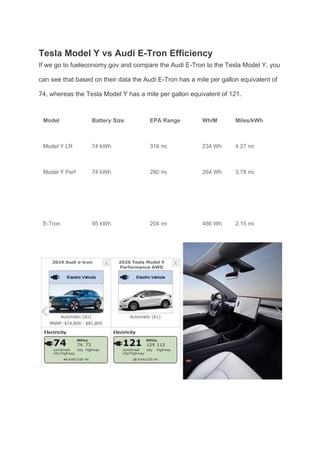 Tesla Model Y vs Audi E-Tron | PDF