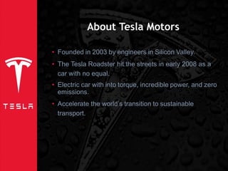 Tesla motors Strategic Analysis | PPTX