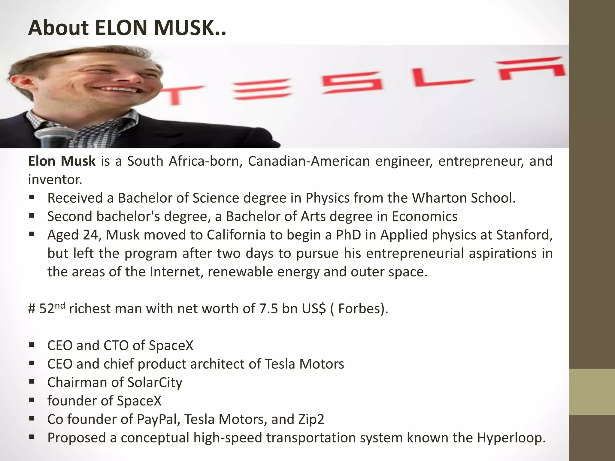 Tesla motors presentation | PPTX