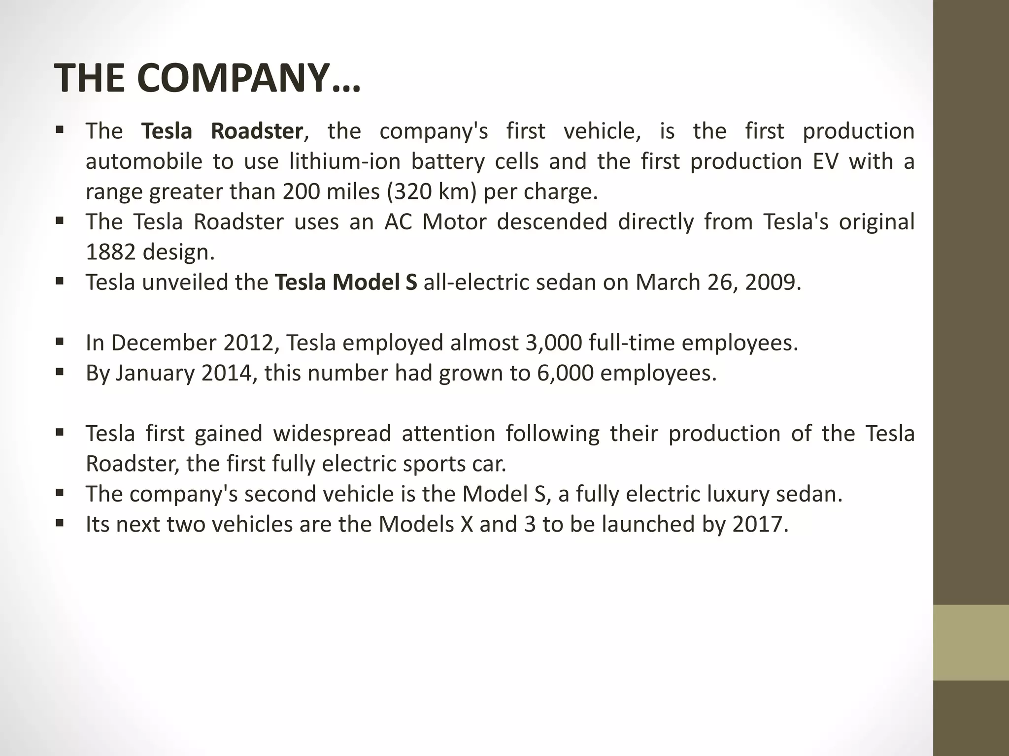 Tesla motors presentation | PPTX