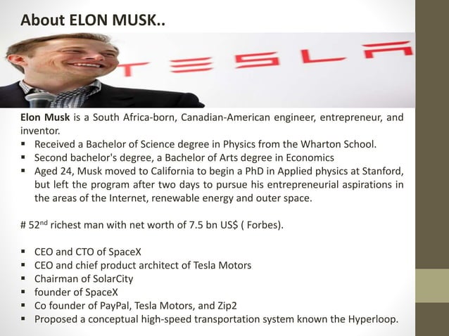 Tesla motors presentation | PPTX | Automotive Industry | Industries