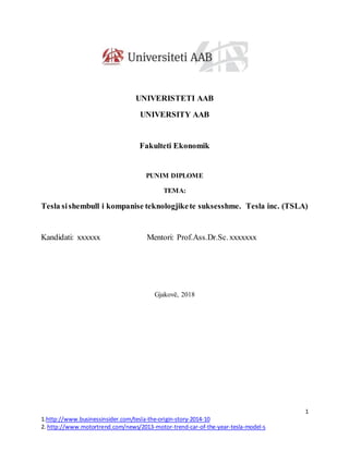 Tema e diplomes-Tesla rast studimor | DOCX